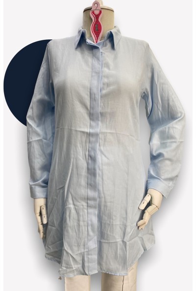 Lrf Düz Renk Tunik Gömlek Xl - Mavi