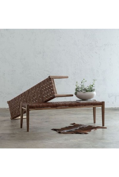 Lima Designers Gerçek Deri Örgü Bench Lima Designers Gerçek Deri Örgü Bench