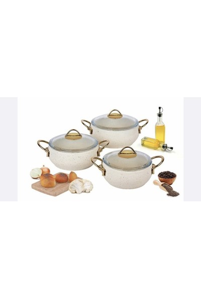 Krem Ezme Granit Güveç Seti 6 Parça