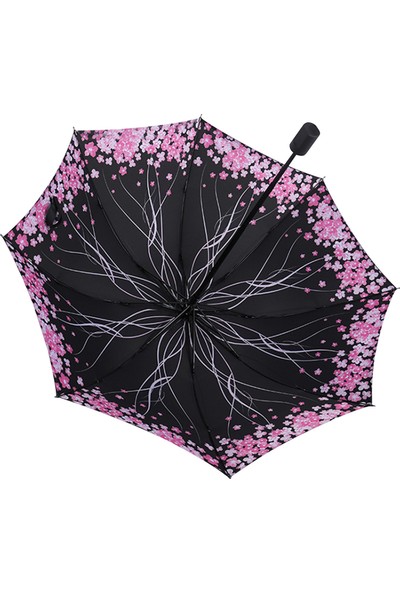 Bilu Su Geçirmez Uv Korumalı Desenli Şemsiye - Pembe (Yurt Dışından)