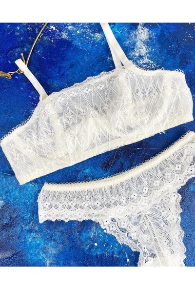 Rossmary Kadın Fantazi Iç Çamaşırı Takımı Beyaz Renk