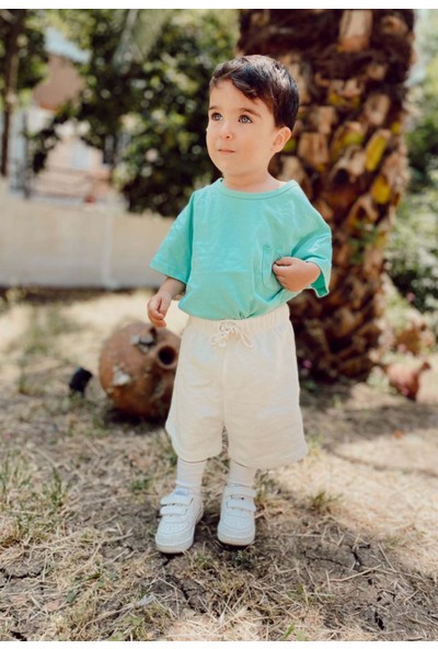 Geniş Kesim T-Shırt Takım 1-7 Yaş Yeşil