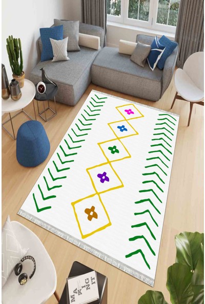 Perla Soft Bambu Kaymaz Tabanlı Modern Yıkanabilir Antibakteriyel Halı ve Yolluk