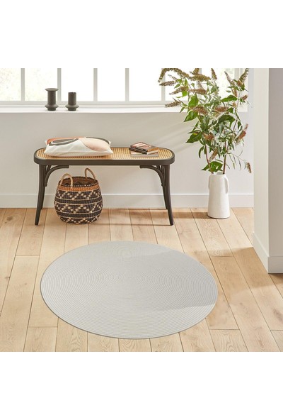Uvi Concept Desenli Yuvarlak Jüt Örme Doğal Hasır Daire Halı Roma-Yuvarlak