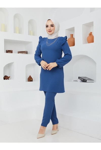 Bwest Büzgü Detaylı Ikili Takım Indigo Mavi (0002-020)