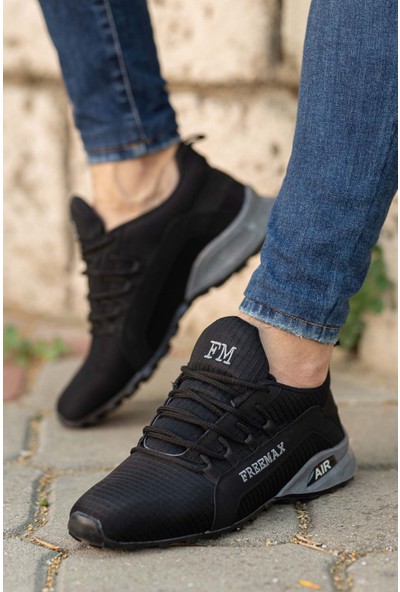 Freemax Hafif Esnek Rahat Yazlık Spor Sneaker Ayakkabı PST.025 Siyah Füme Freemax Hafif Esnek Rahat Yazlık Spor Sneaker Ayakkabı PST.025 Siyah Füme