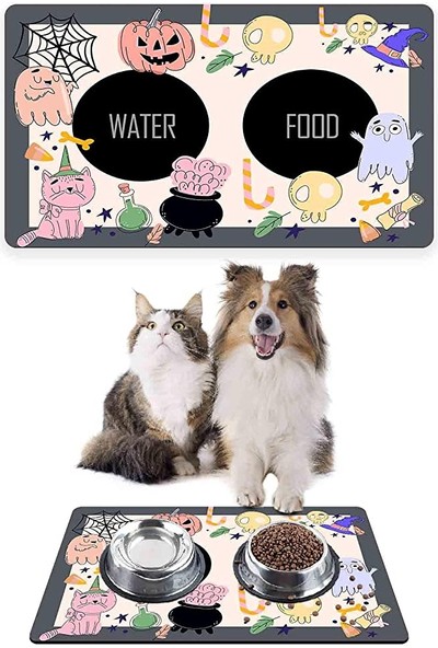 Sinerji Shop Hallowen Sevimli Canavarlar, Kedi Köpek Mama ve Su Altlığı, Mama Paspası, Kedi Köpek Mama Eğitim Paspası 50X35CM Sinerji Shop Hallowen Sevimli Canavarlar, Kedi Köpek Mama ve Su Altlığı, Mama Paspası, Kedi Köpek Mama Eğitim Paspası 50X35CM