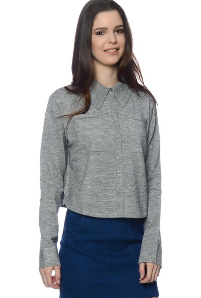 Six Crisp Days Gri Kadın Bluz