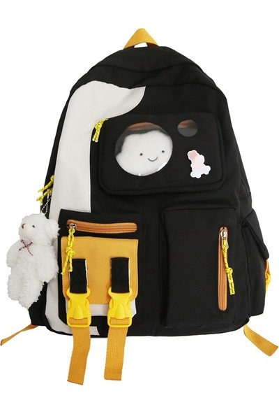 Ruichihu Çok Bölmeli Sırt Çantası - Siyah (Yurt Dışından)