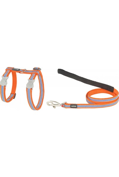Reddingo Fang It Desenli Turuncu Kedi Göğüs Tasması ve Uzatma Kombo 12MM / Kedi Gezdirme Seti Reddingo Fang It Desenli Turuncu Kedi Göğüs Tasması ve Uzatma Kombo 12MM / Kedi Gezdirme Seti