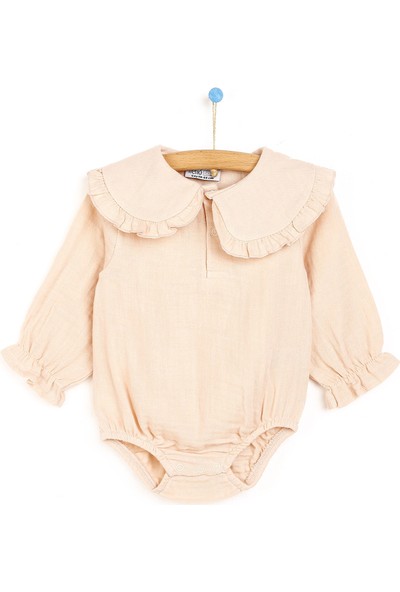 Hello Baby Müslin Bebe Yaka Uzun Kol Body