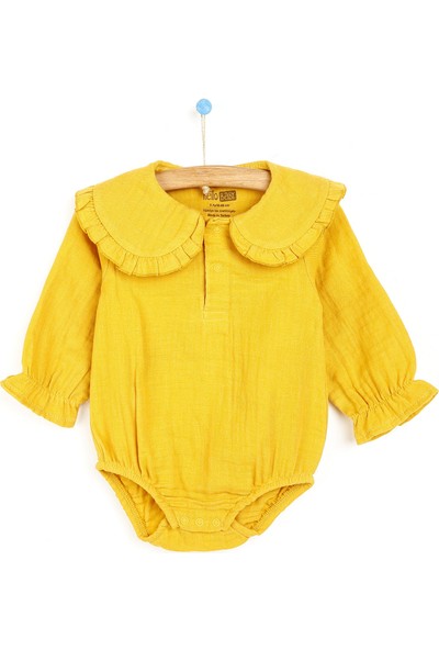 Hello Baby Müslin Bebe Yaka Uzun Kol Body