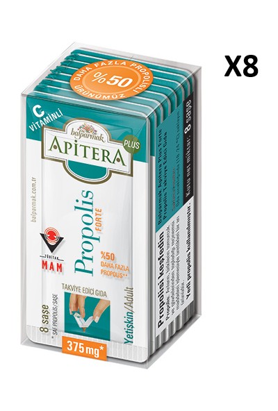 Balparmak Apitera Plus Forte Propolis C Vitaminli 375 Mg x 8 Şase 8'li Balparmak Apitera Plus Forte Propolis C Vitaminli 375 Mg x 8 Şase 8'li