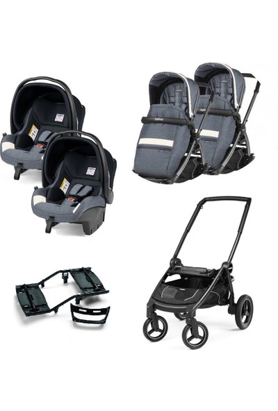 Peg Perego Team Travel Sistem Ikiz Bebek Arabası Full Set