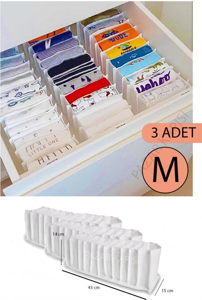 Çekmece Içi Düzenleyicisi M Boy Beyaz 3 Adet