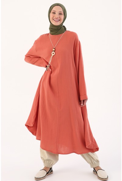 ALLDAY Doğal Kumaş Kolyeli Salaş Tunik