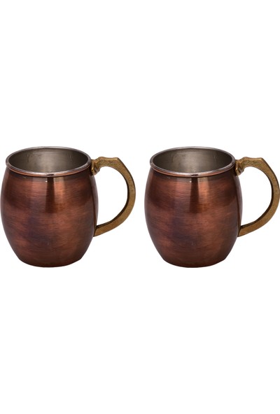 Turna Bakır Riva Bardak Düz 550 ml 2li Takım Oksit TURNA0500-23