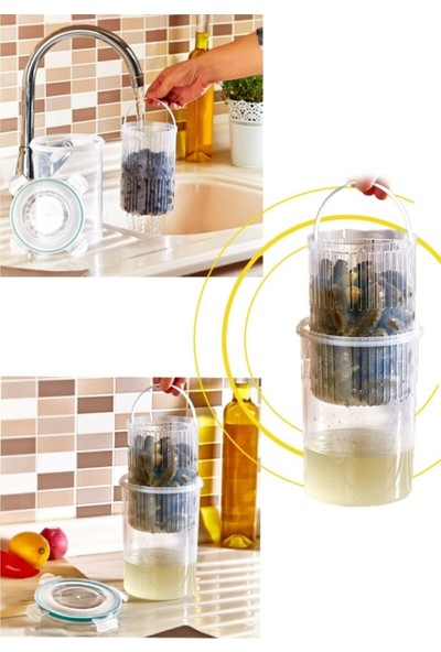 Meleni Home Süzgeçli Saklama Kabı Zeytinlik Turşuluk 1,5 Litre Meleni Home Süzgeçli Saklama Kabı Zeytinlik Turşuluk 1,5 Litre