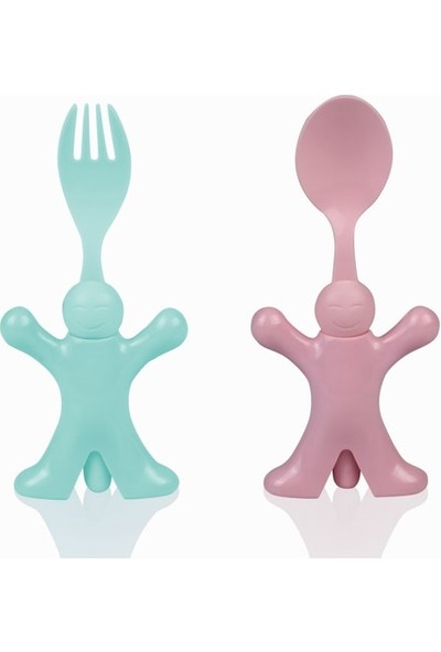 Emofom 2'li Neon Çocuk Çatal & Kaşık Seti