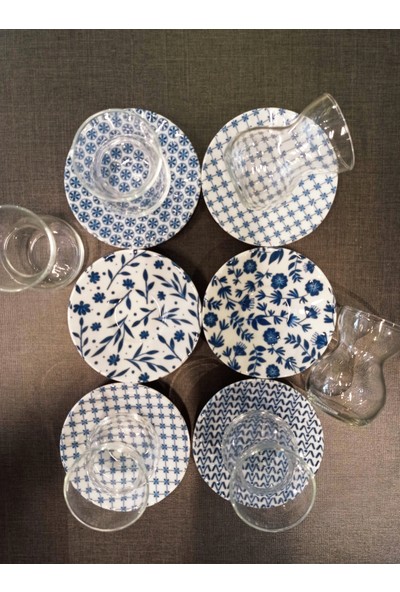 Porland Blue 6 Kişilik Çay Takımı