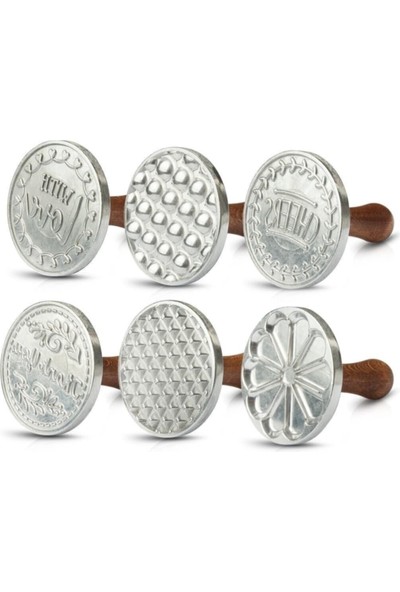 6'lı Döküm Kurabiye Şekillendirici Kalıbı Cookie Stamps 6'lı Döküm Kurabiye Şekillendirici Kalıbı Cookie Stamps