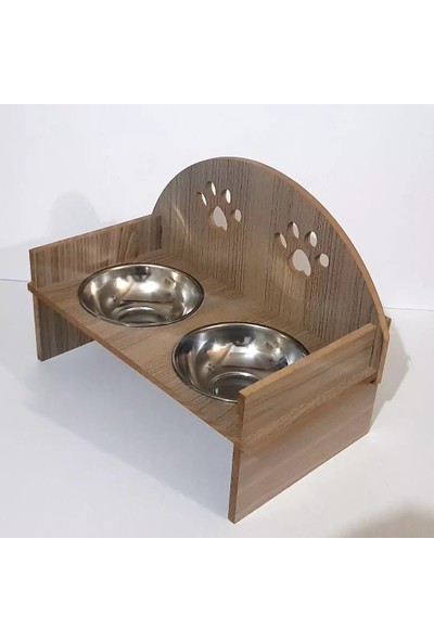 Salıncak Lüx Kedi Mama ve Su Kabı (Kaplama Mdf)