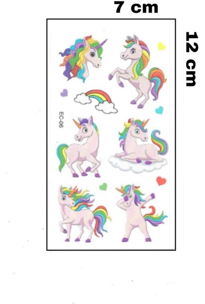 Mecit Tuhafiye Unicorn Pony Mini Geçici Çocok Dövmesi Mecit Tuhafiye Unicorn Pony Mini Geçici Çocok Dövmesi