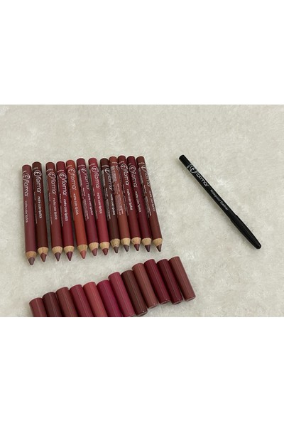 Flormar Matte Waterproof Nude 12'li Dudak Kalemi + Siyah Eyeliner Flormar Matte Waterproof Nude 12'li Dudak Kalemi + Siyah Eyeliner