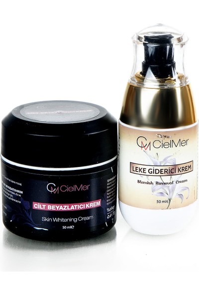 Leke Karşıtı Güneş Lekesi Giderici Cilt Bakım Kremi 50 ml ve Cilt Beyazlatıcı ve Aydınlatıcı Cilt Kararma Giderici Krem 50 ml (2'li Set)