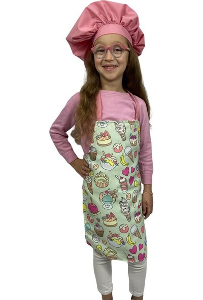 Nazhira Tekstil Çocuk Chef Şapkalı Meyveli Mutfak Önlüğü Nazhira Tekstil Çocuk Chef Şapkalı Meyveli Mutfak Önlüğü