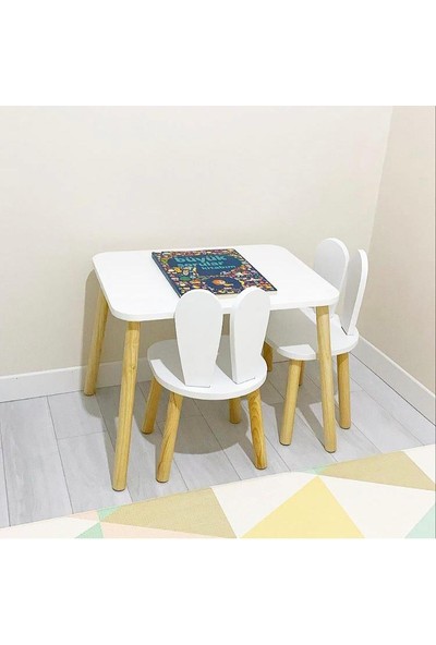 Poki Baby Poki Çocuk Masa ve Sandalye Takımı Tavşan