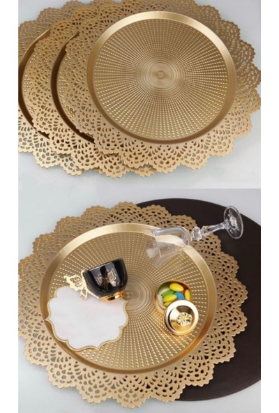 Welance 6'lı Plastik Dekoratif Servis Tepsisi 37 cm Welance 6'lı Plastik Dekoratif Servis Tepsisi 37 cm