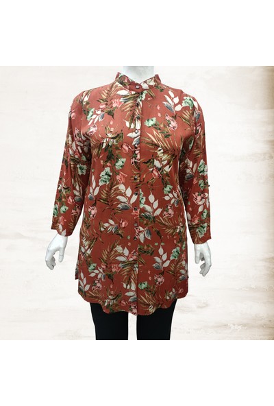 Ece Giyim Büyük Beden Turuncu Çiçek Desenli Tunik & Bluz Ece Giyim Büyük Beden Turuncu Çiçek Desenli Tunik & Bluz