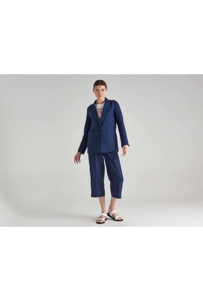 Slim Fit Keten Ceket