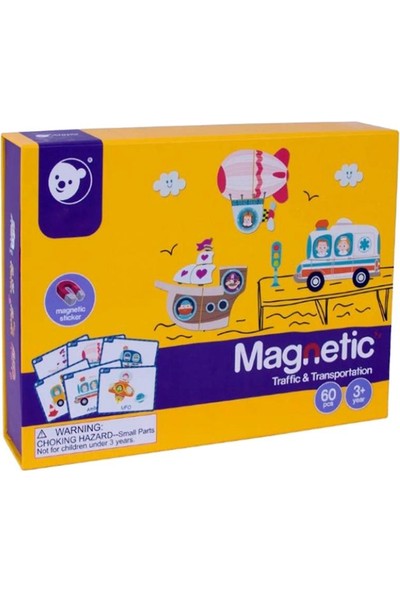 Oyuncakmatik Ahşap Mıknatıslı Taşıtları Öğreniyorum Eğitici Set