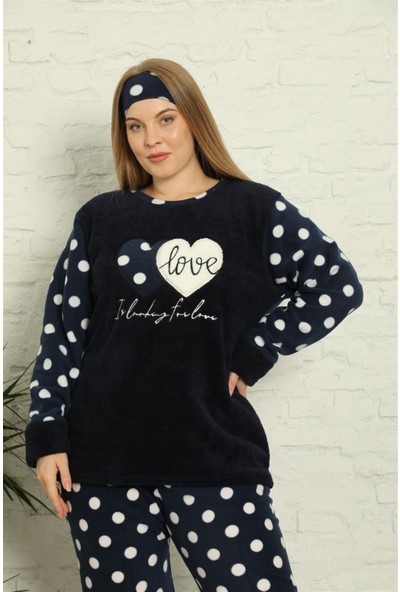 Moda Çizgi Welsoft Polar Kadın Büyük Beden Pijama Takımı 808012 Moda Çizgi Welsoft Polar Kadın Büyük Beden Pijama Takımı 808012