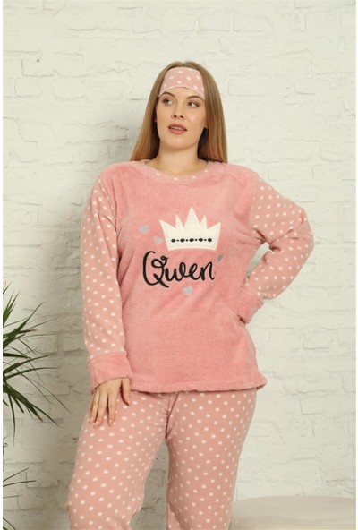 Moda Çizgi Welsoft Polar Kadın Büyük Beden Pijama Takımı 808010 Moda Çizgi Welsoft Polar Kadın Büyük Beden Pijama Takımı 808010