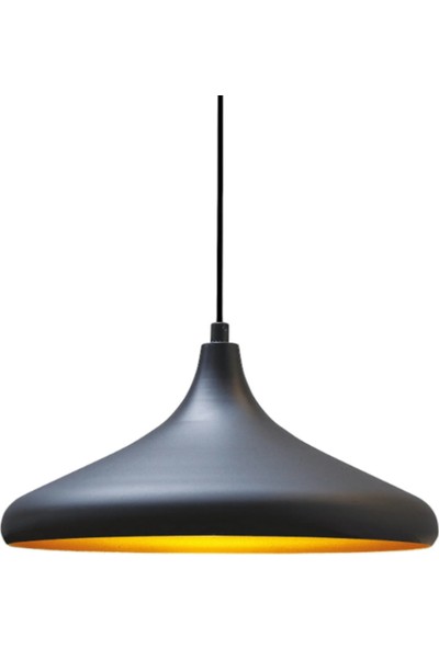 Kitchen Trend Modern Siyah Metal Içi Yaldızlı Tekli Sarkıt Avize Kitchen Trend Modern Siyah Metal Içi Yaldızlı Tekli Sarkıt Avize