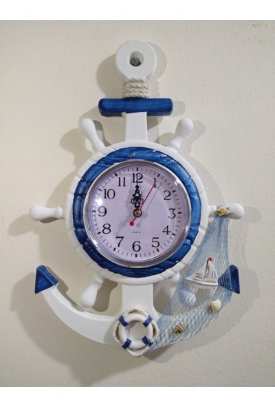 Balık Hediyelik Çapa Saat / Deniz Temalı Dekoratif Asma Saat Balık Hediyelik Çapa Saat / Deniz Temalı Dekoratif Asma Saat
