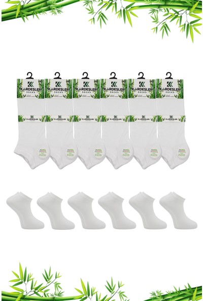 Bambu Erkek Patik Beyaz Çorap Dikişsiz 6'lı Paket Bambu Erkek Patik Beyaz Çorap Dikişsiz 6'lı Paket