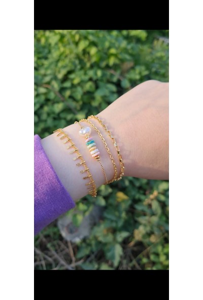 Miremsu Aksesuar Renkli Üçlü Zincir Bilrklik Miremsu Aksesuar Renkli Üçlü Zincir Bilrklik