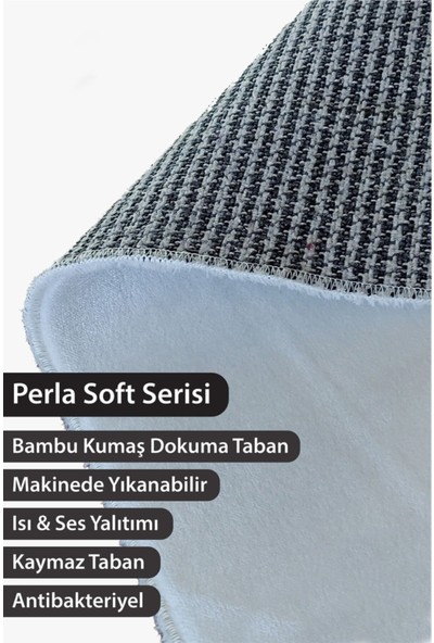 Perla Soft Bambu Kaymaz Tabanlı Modern Yıkanabilir Antibakteriyel Halı ve Yolluk Perla Soft Bambu Kaymaz Tabanlı Modern Yıkanabilir Antibakteriyel Halı ve Yolluk