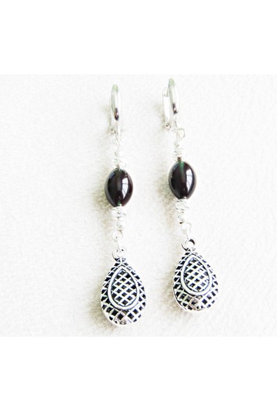 Lilah Gümüş Tr Gümüş Petrol Rengi Kehribar Kadın Küpe Lilah Gümüş Tr Gümüş Petrol Rengi Kehribar Kadın Küpe