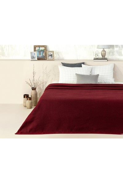 Madame Coco Montay Tek Kişilik Recycle Yatak Örtüsü - Bordo