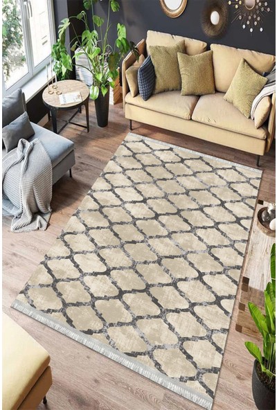 Perla Soft Bambu Kaymaz Tabanlı Modern Yıkanabilir Antibakteriyel Halı ve Yolluk