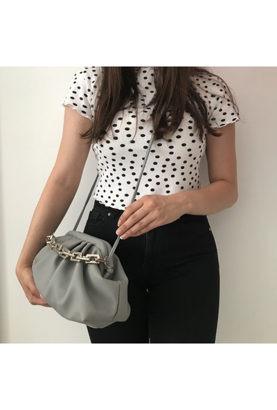 Mira Çanta Büzgü Detaylı Zincirli Çanta