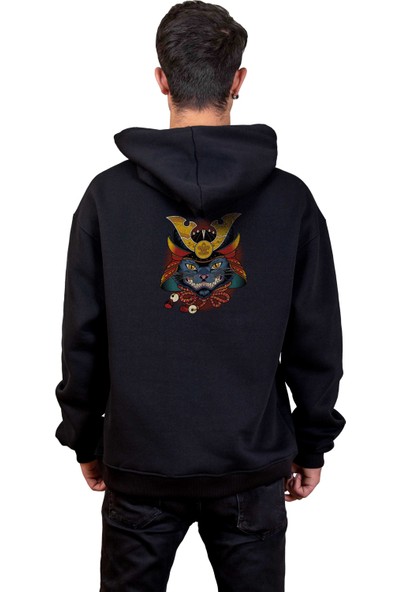 Phinzy Samurai Cat Samuray Kedi Japonic V2 Sırt Baskılı Erkek Siyah Oversize Bol Kesim Sweatshirt Phinzy Samurai Cat Samuray Kedi Japonic V2 Sırt Baskılı Erkek Siyah Oversize Bol Kesim Sweatshirt