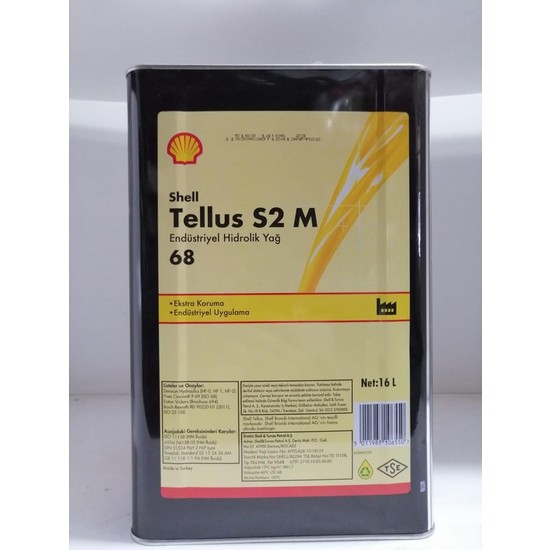 Shell Tellus 68 S2M 16 Litre Hidrolik Yağı Fiyatı