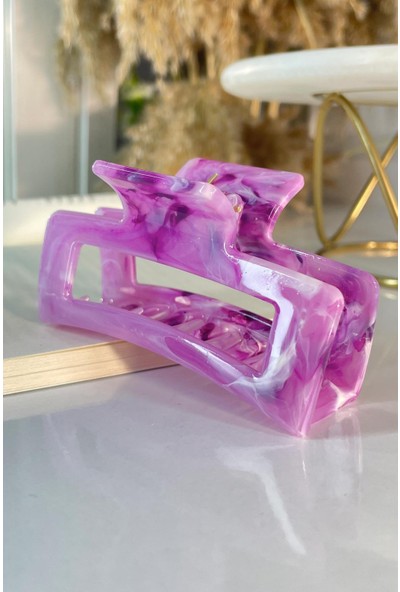 Mermer Desenli Büyük Mandal Mor Toka SBT1078 Mermer Desenli Büyük Mandal Mor Toka SBT1078