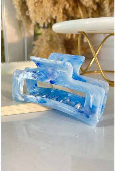 Mermer Desenli Büyük Mandal Toka Mavi SBT1078 Mermer Desenli Büyük Mandal Toka Mavi SBT1078